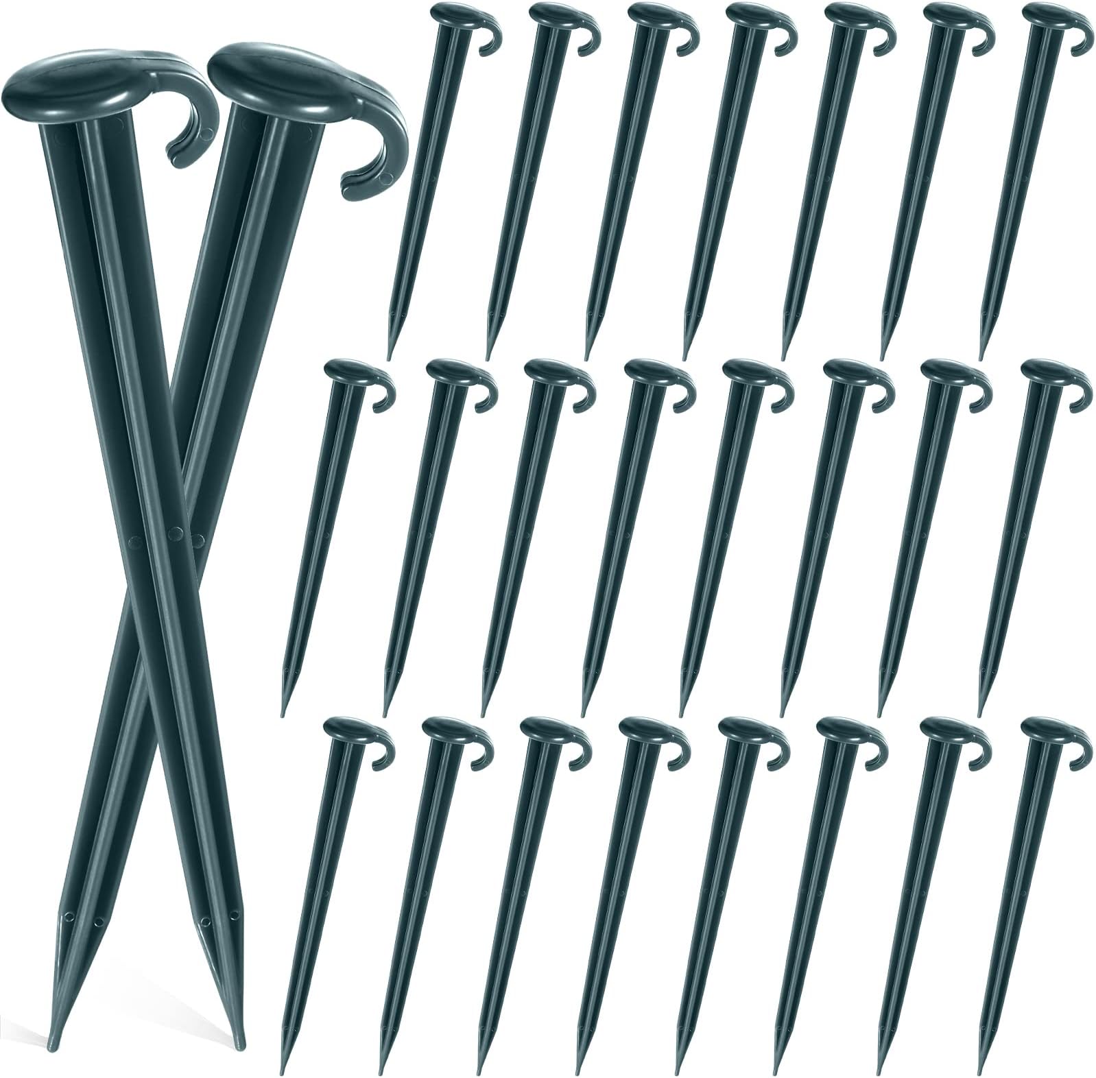 Amazon.com : Hikemax 60 Pack Plastic Tent Pegs Garden Landscape Stakes ...