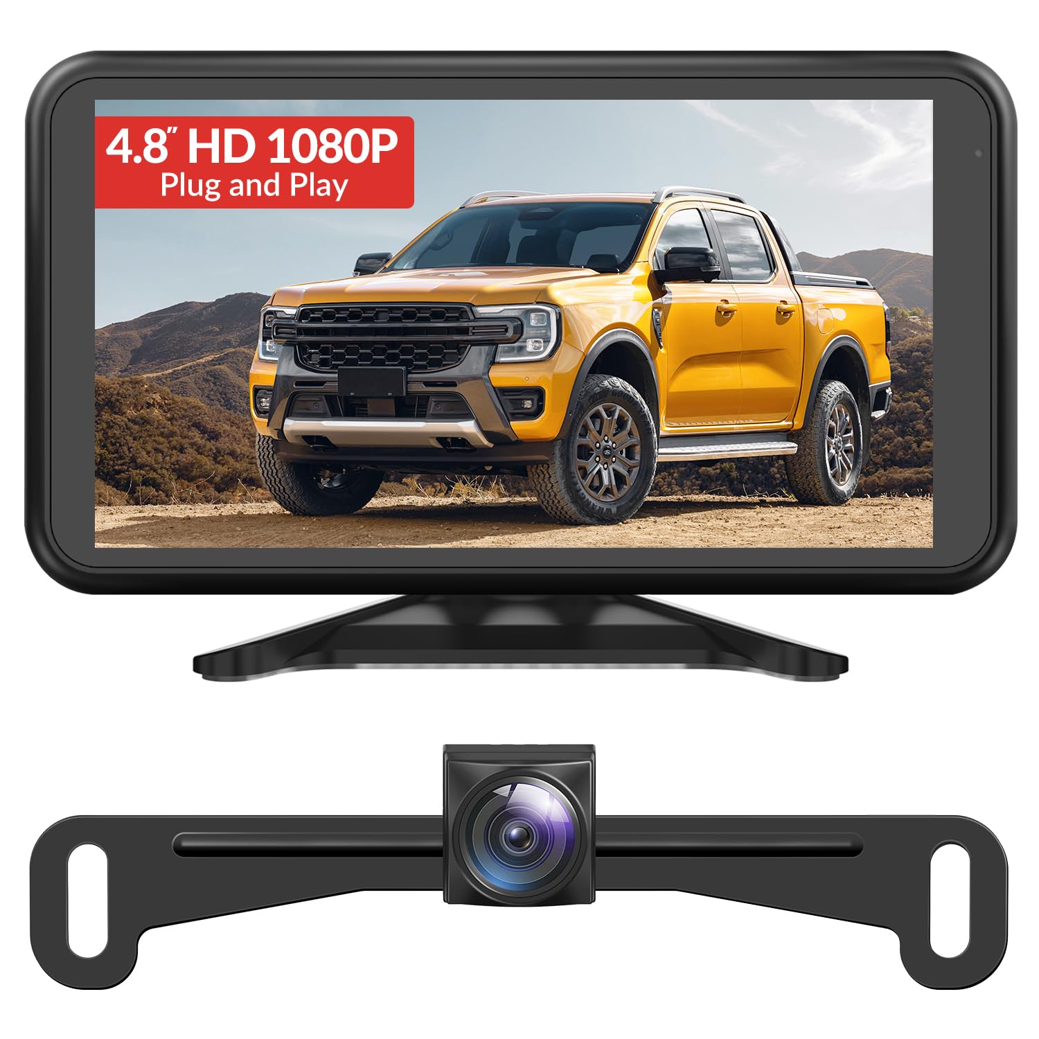 Amazon.com: AUTO-VOX Backup Camera for Truck Plug and Play: 4.8" 1080P ...