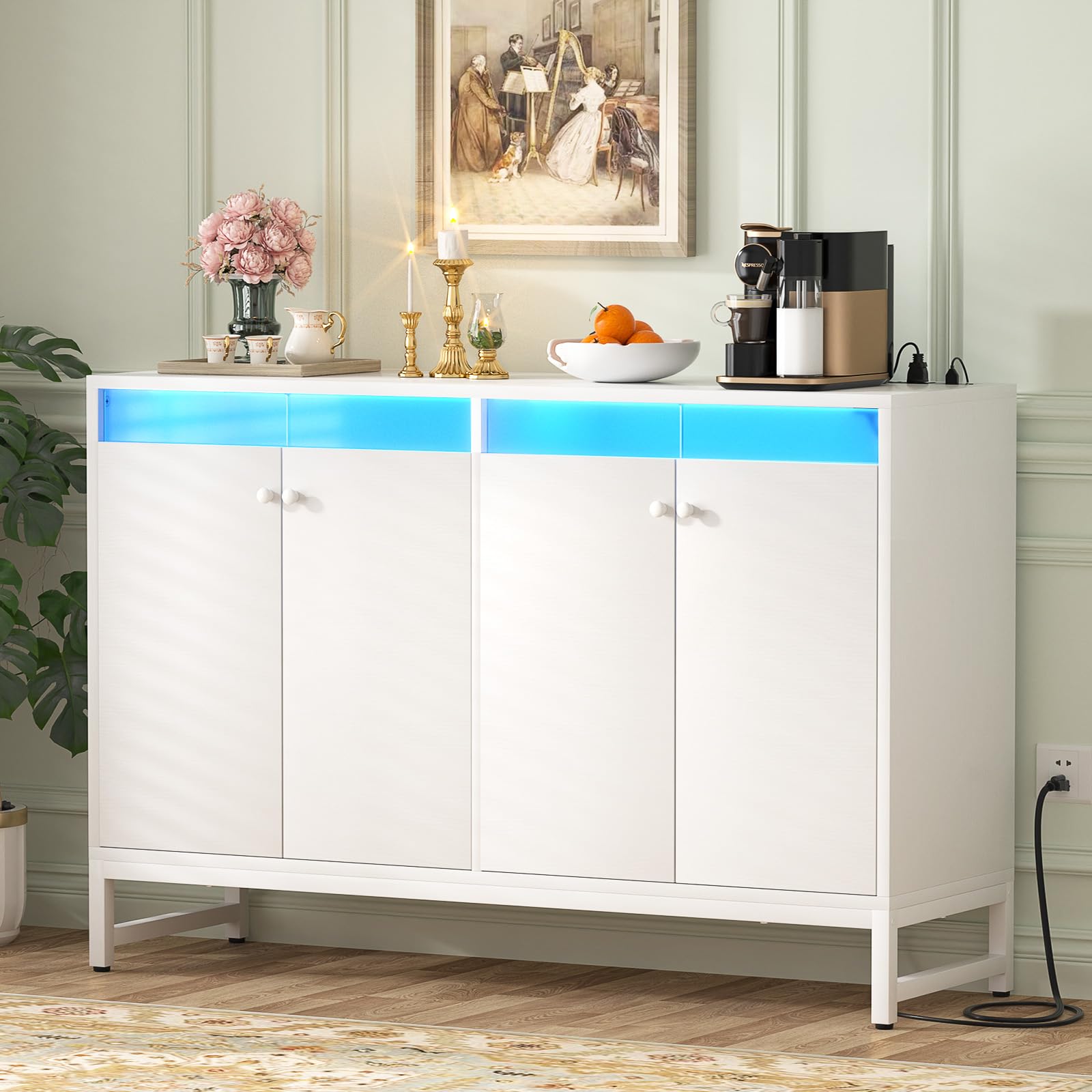 Amazon.com - Aheaplus Sideboard Buffet Cabinet with Power Outlet ...