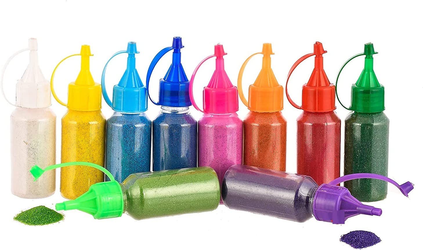 Buy Zeeni Pack of 10 Rangoli Colour in Plastic Squeeze Bottles, Kolam ...