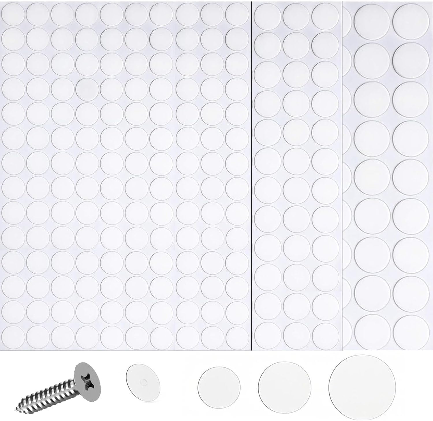 340PCS Screw Covers Self Adhesive Screw Cover Stickers, 10mm 15mm 20mm ...