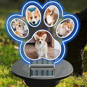 Amazon.com: Certykllp Custom Pet Photo Memorial Solar Light ...
