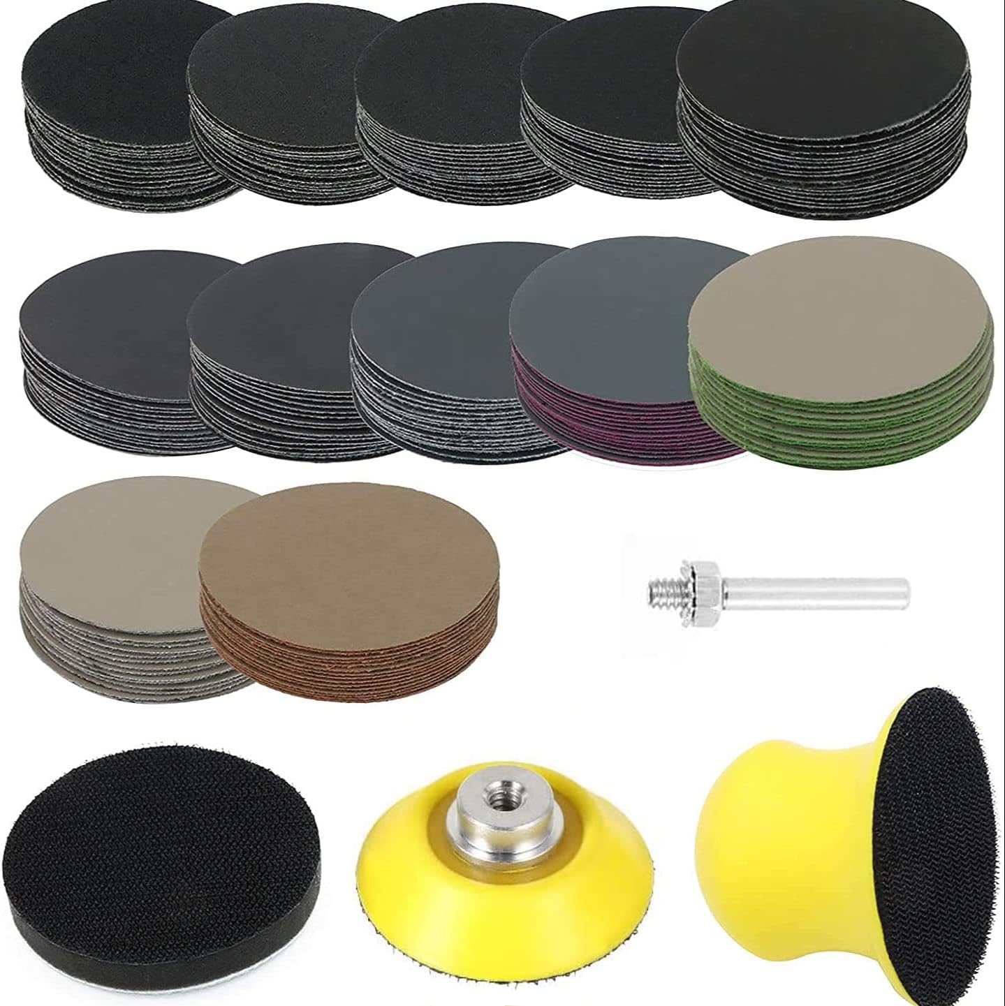 100 Pieces 2 Inch Sanding Discs, 80-3000 Grit Sanders with 1/4" Shank ...