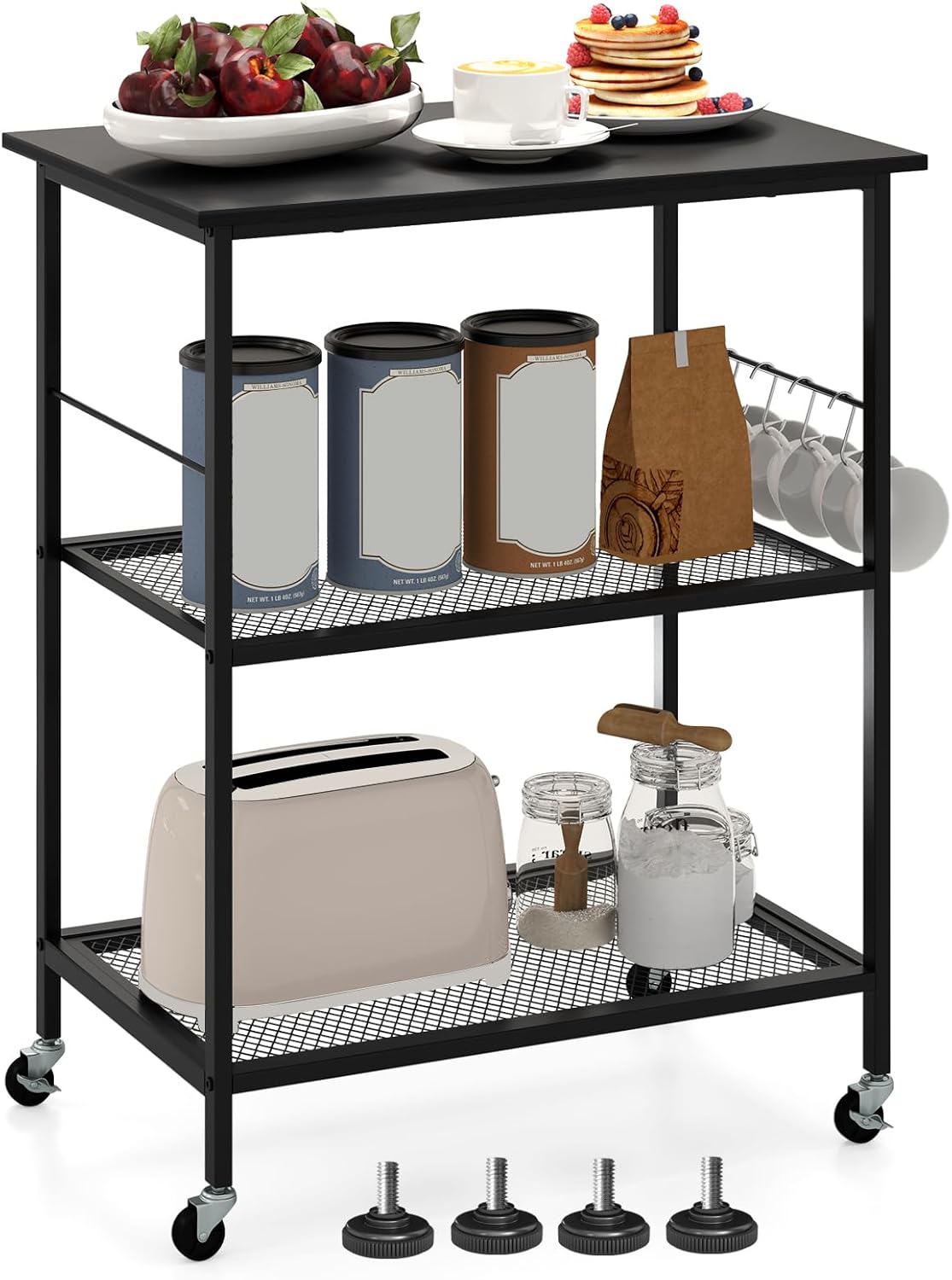Amazon.com: Giantex 3-Tier Small Bakers Rack with Storage Open Shelf ...