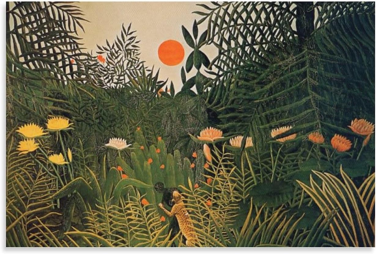 Amazon.com: Henri Rousseau Art Poster Henri Rousseau Unknown De Gifts ...