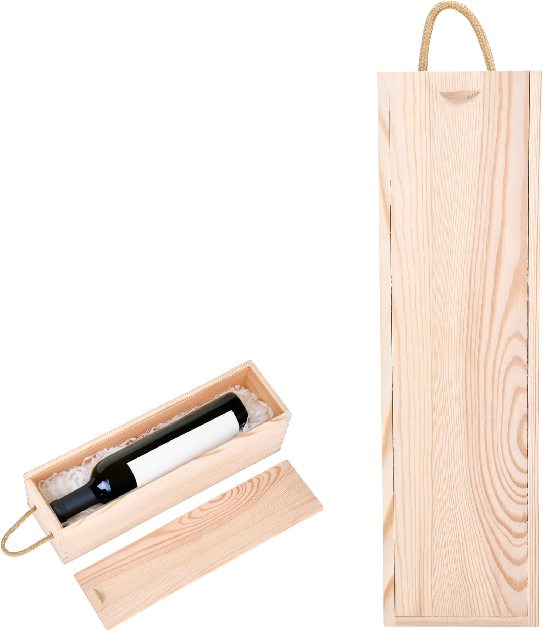 Amazon.com: Juvale Wooden Wine Box for Split or Demi Wine Bottles ...