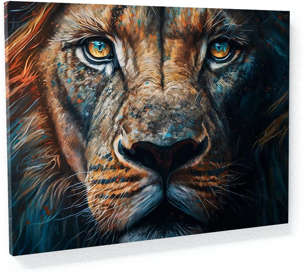 Amazon.com: Sense Canvas Lion Intense Gaze 41 Canvas Art - Home Decor ...