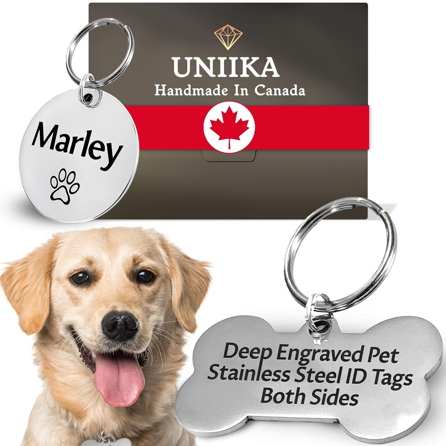 UNIIKA Dog Tags Engraved Pet Canada Stainless Steel ID Tags, Custom ...
