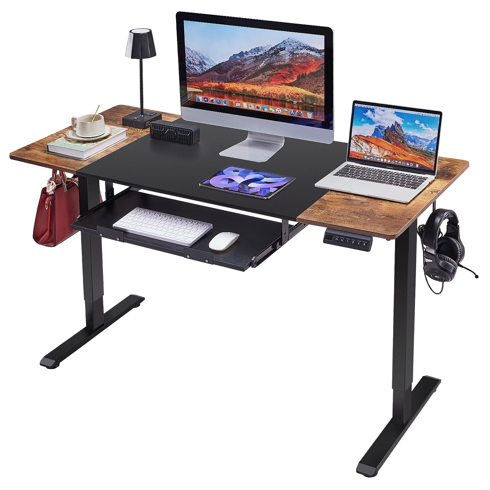 LONEASY Escritorio Elevable Eléctrico 140x60cm, Escritorio Altura ...