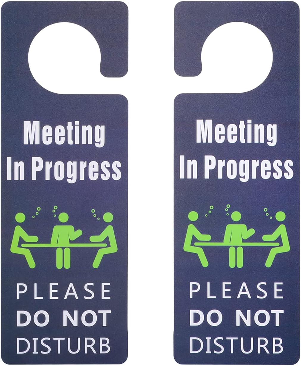 Amazon.com : Kichwit 2 Pack Meeting in Progress Sign, Double Sided ...