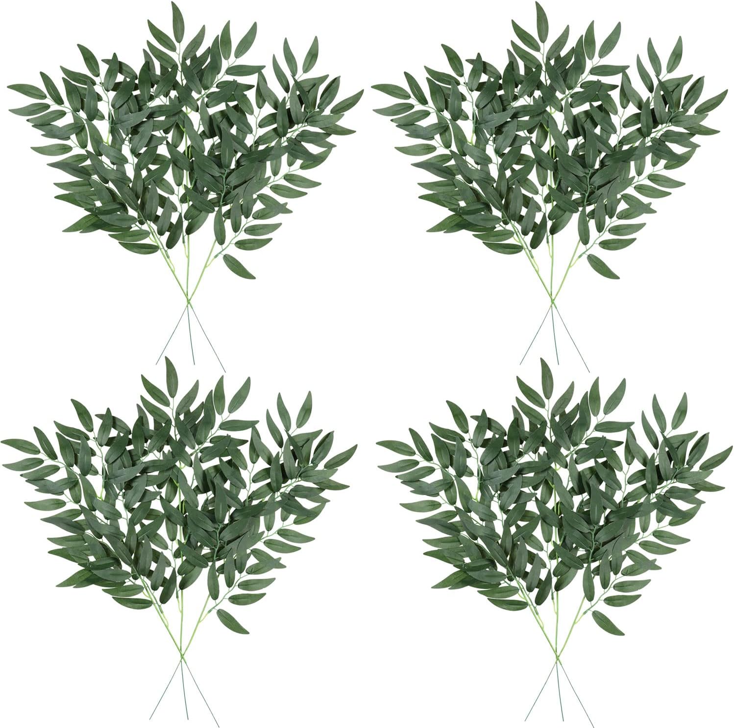 Dremisland 6pcs Italian Ruscus Greenery Stems, 27.6in Artificial Green ...