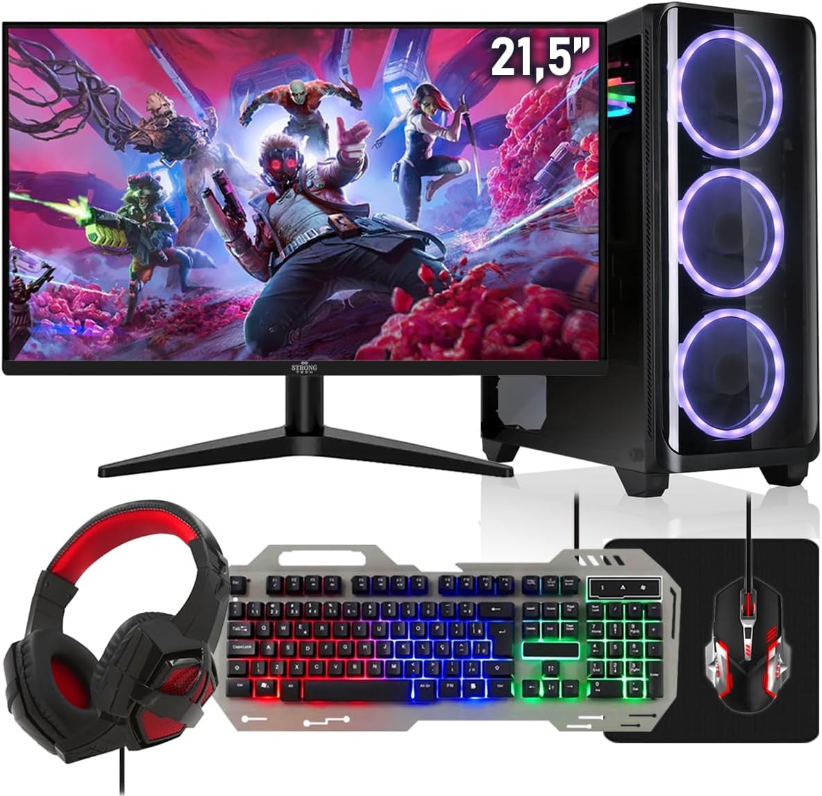 Computador Gamer Pc Completo Intel Core i5 8GB SSD 512GB Kit Gamer RGB ...