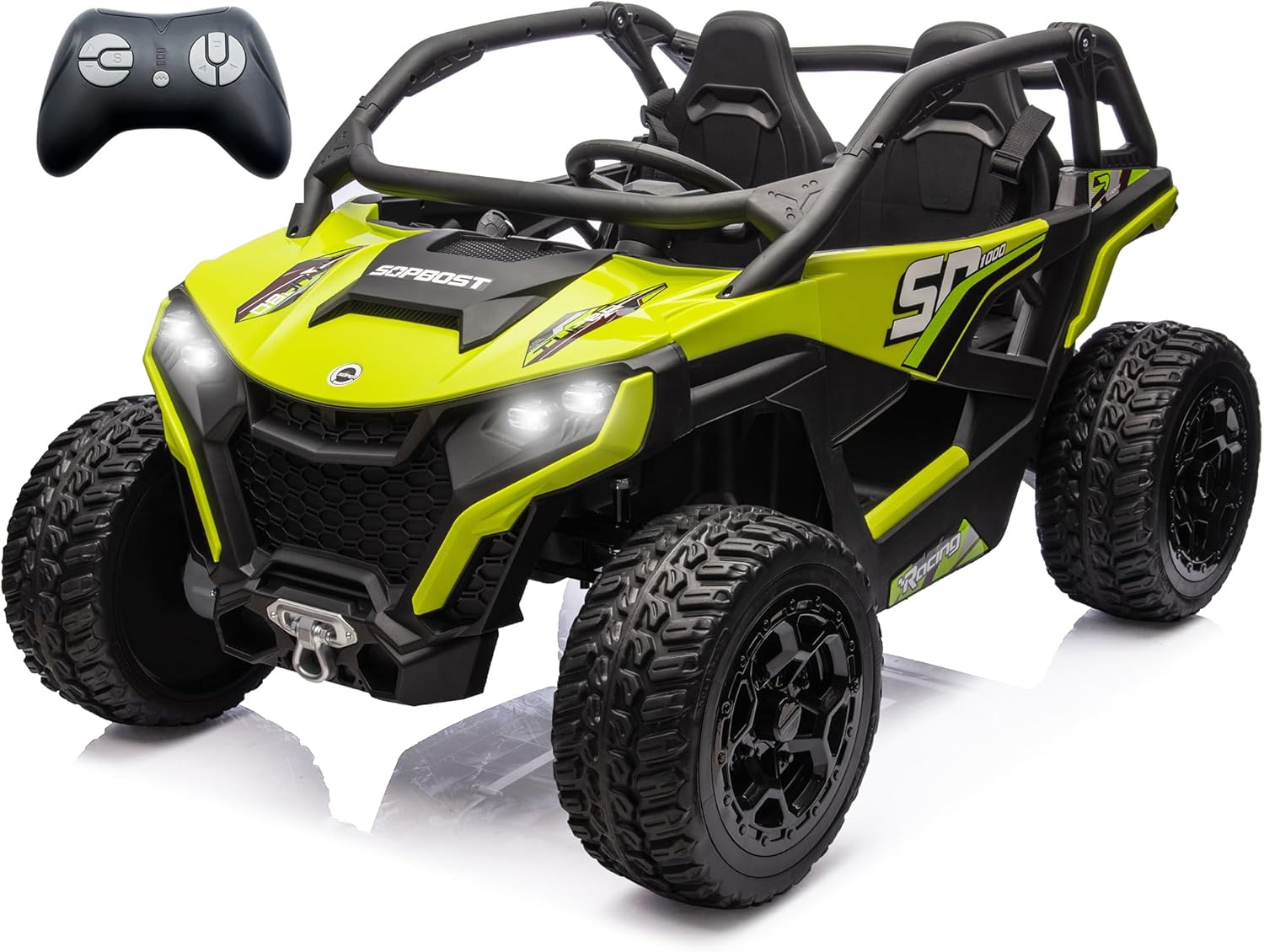Amazon.com: sopbost XL 24V 10Ah Kids UTV with Remote Control Real 2 ...