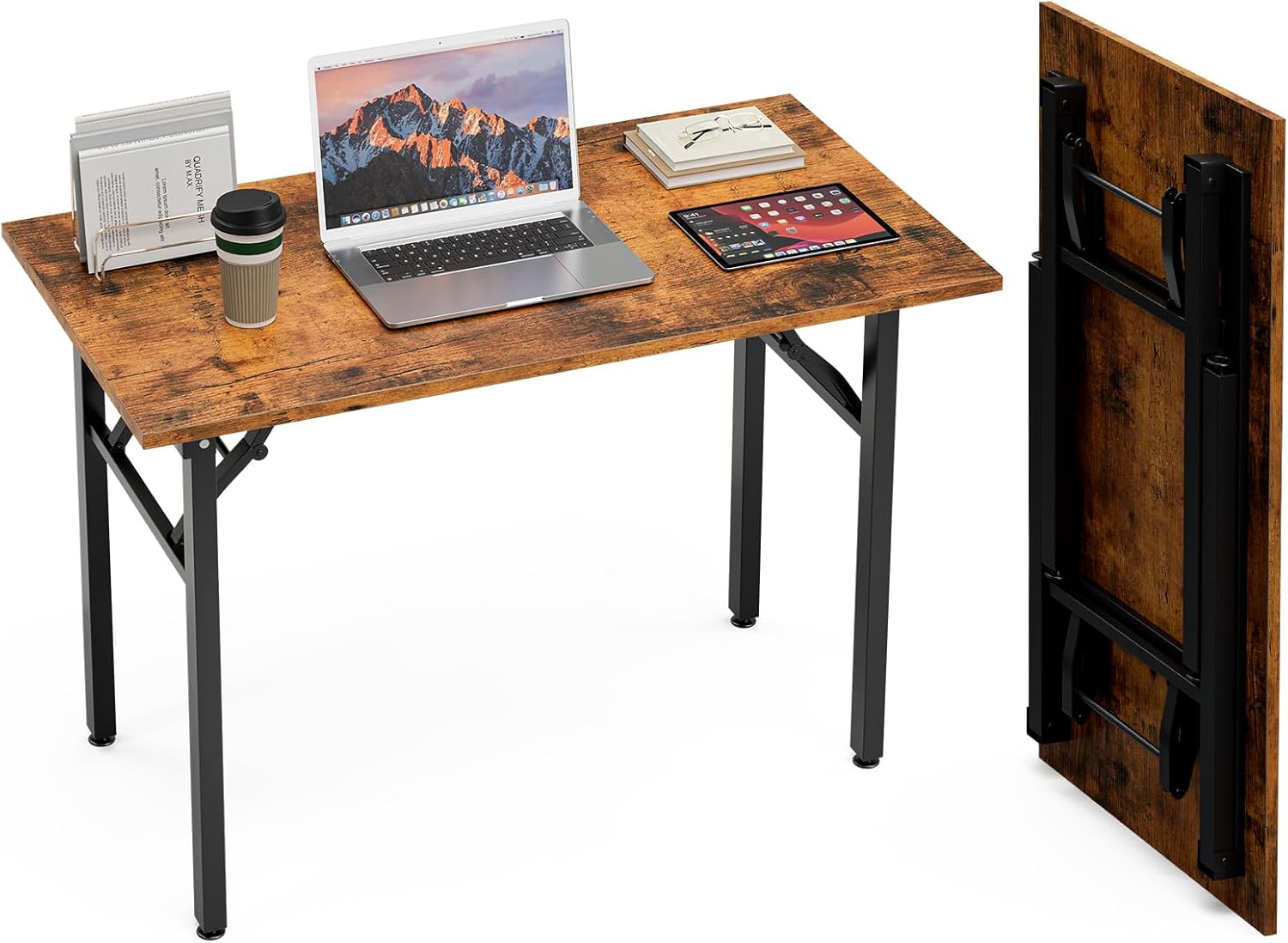 Amazon.com: TEMI Small Computer Desk Folding Table - 43.3" Foldable ...