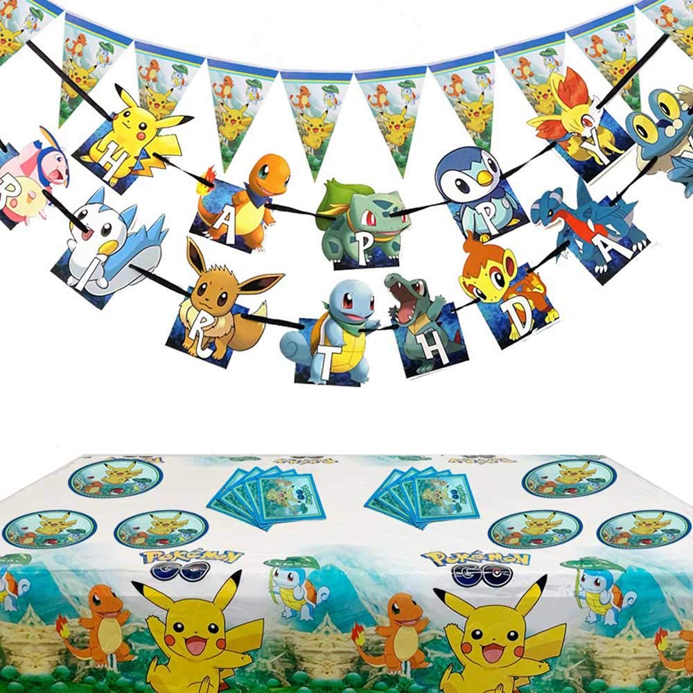 Pokemon Birthday Party Supplies Pikachu Party Decorations Set Of 64pcs ...