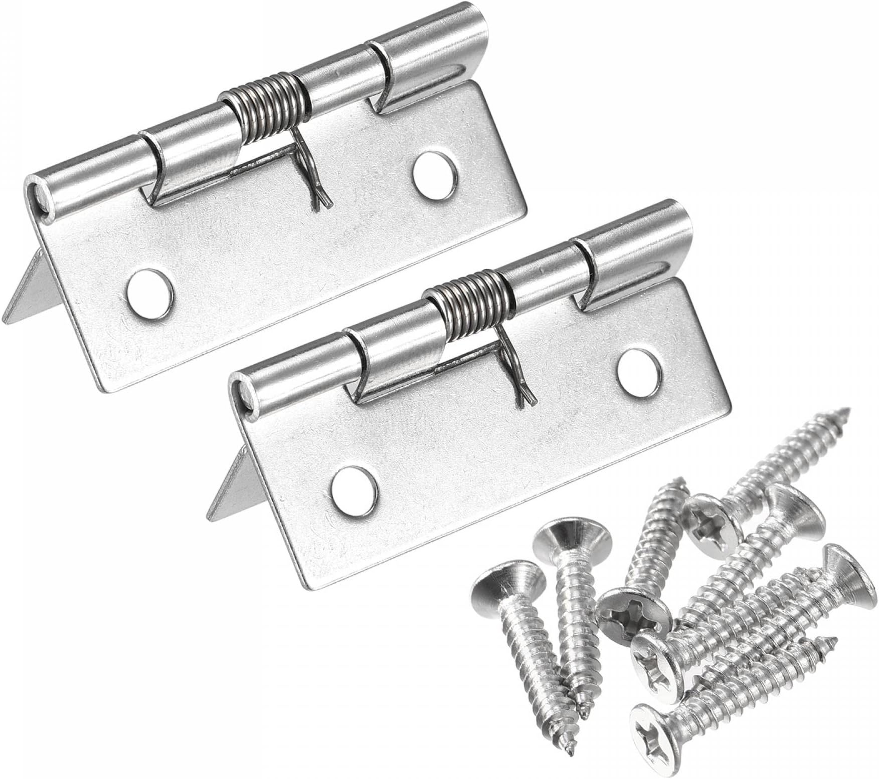 uxcell Spring Loaded Hinges, 2" 304 Stainless Steel Self Closing Hinge ...