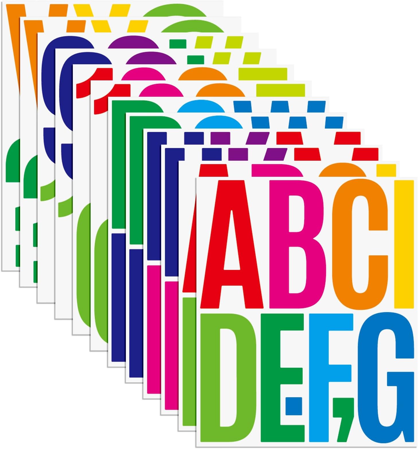 1 x Set of Full Alphabet Big Yellow Letters - Removable Self Adhesive ...