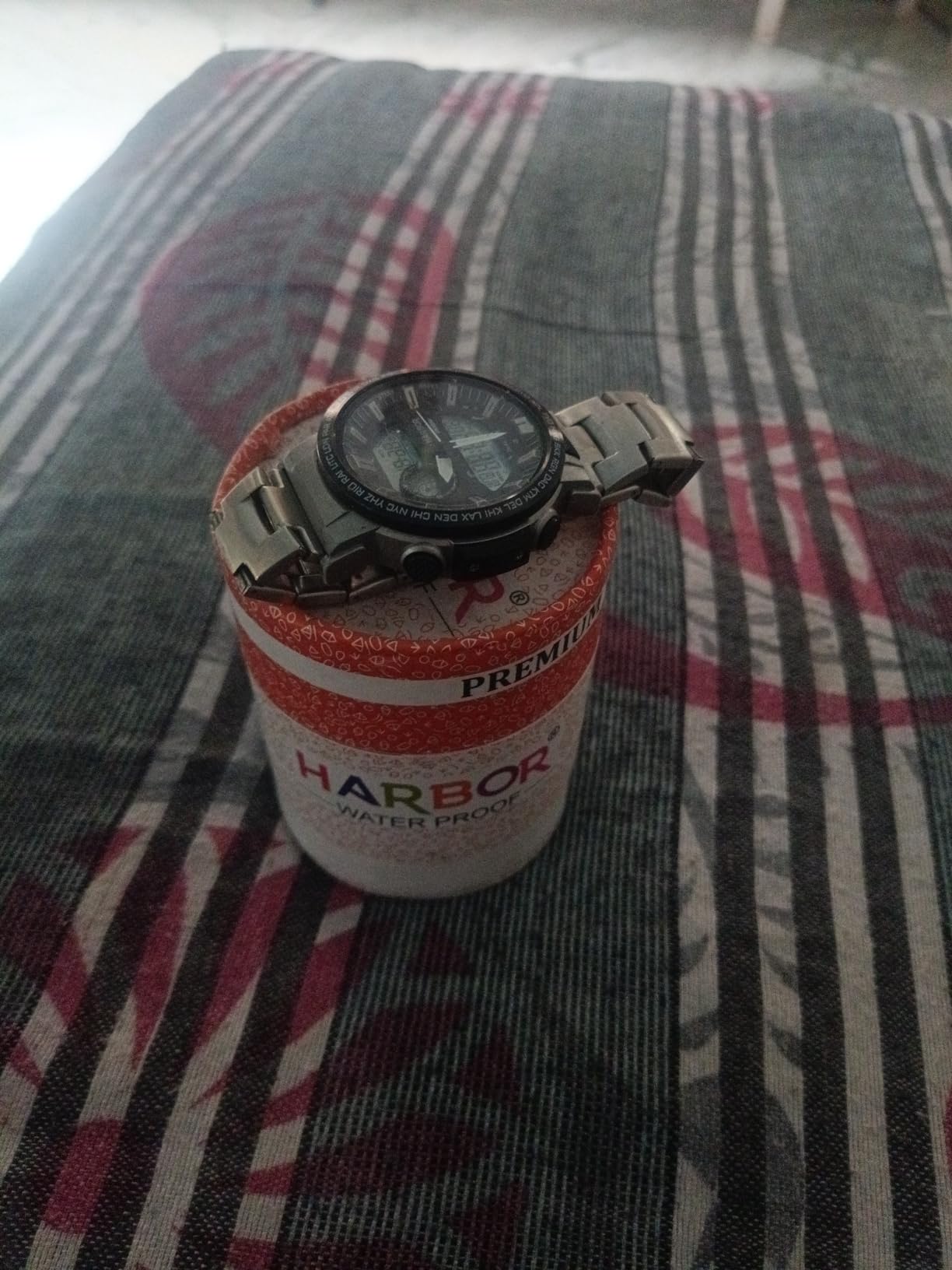 Buy Harbor Stainless Steel Strap Multi-Function Analog-Digital Sports ...