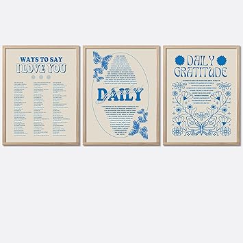 Amazon.com: Set of 3 Positive Affirmations Canvas Wall Art Decor Prints ...