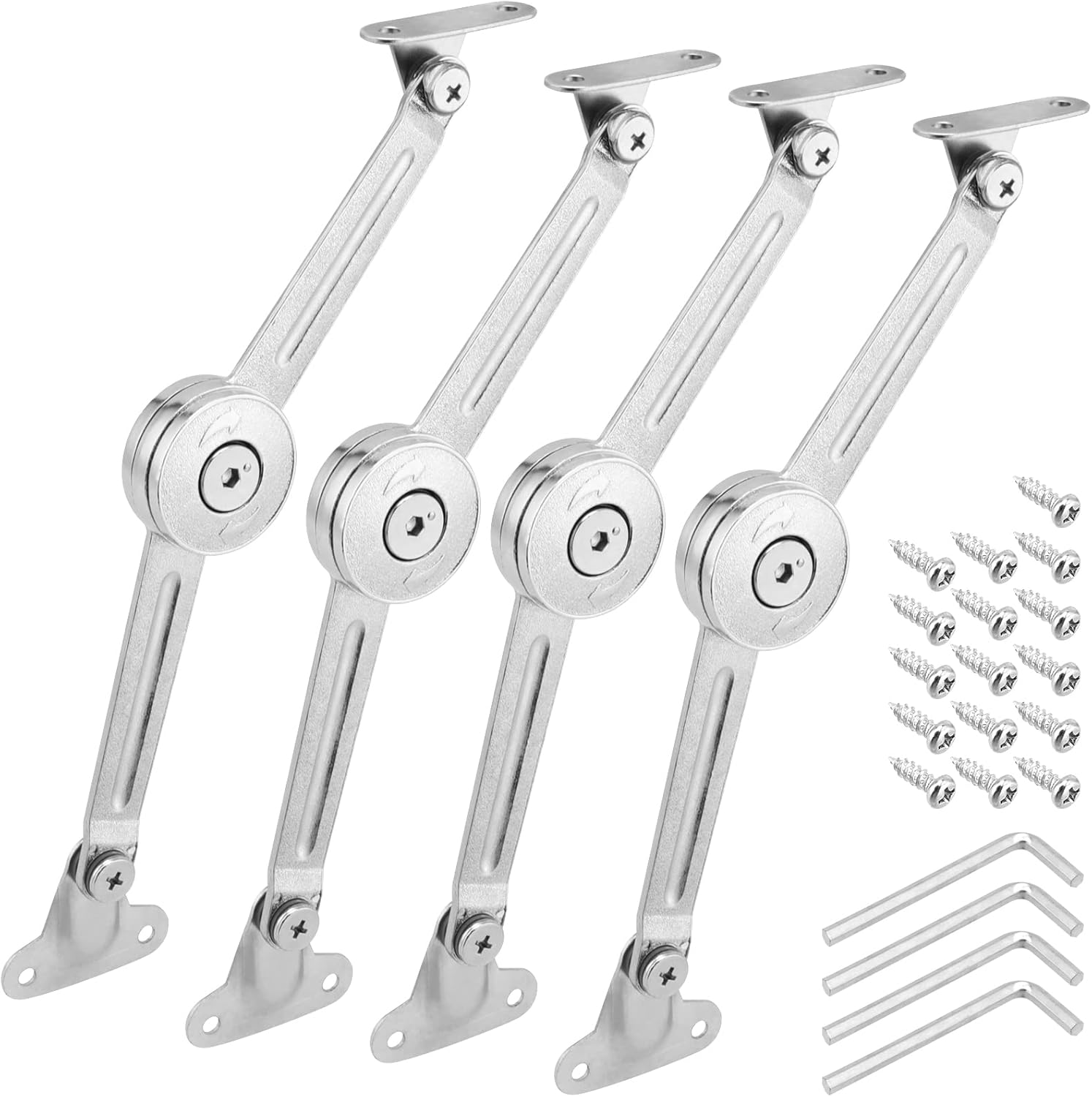 KEILEOHO Set of 4 Soft Close Lid Stay Hinges, Folding Lid Stay Hinge ...