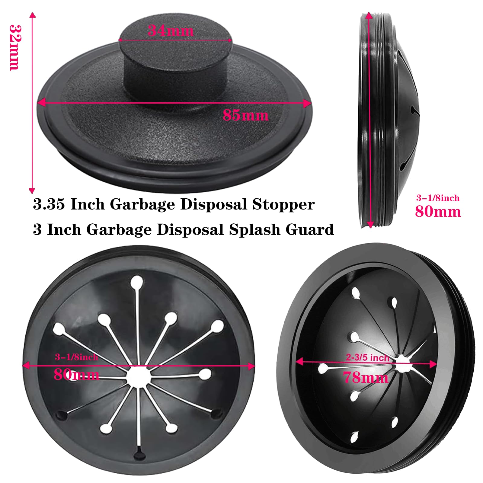 Snapklik.com : 3 Inch Garbage Disposal Splash Guard Collar Sink Garbage ...