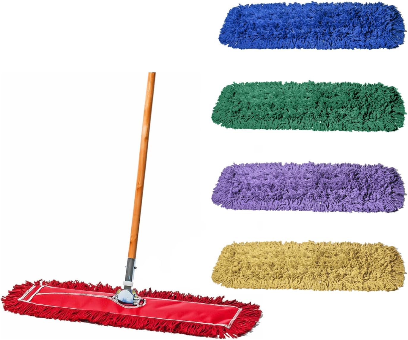 Amazon.com: 24 Inch Red Dust Mop with Wood Handle and 24 Inch Dust Mop ...