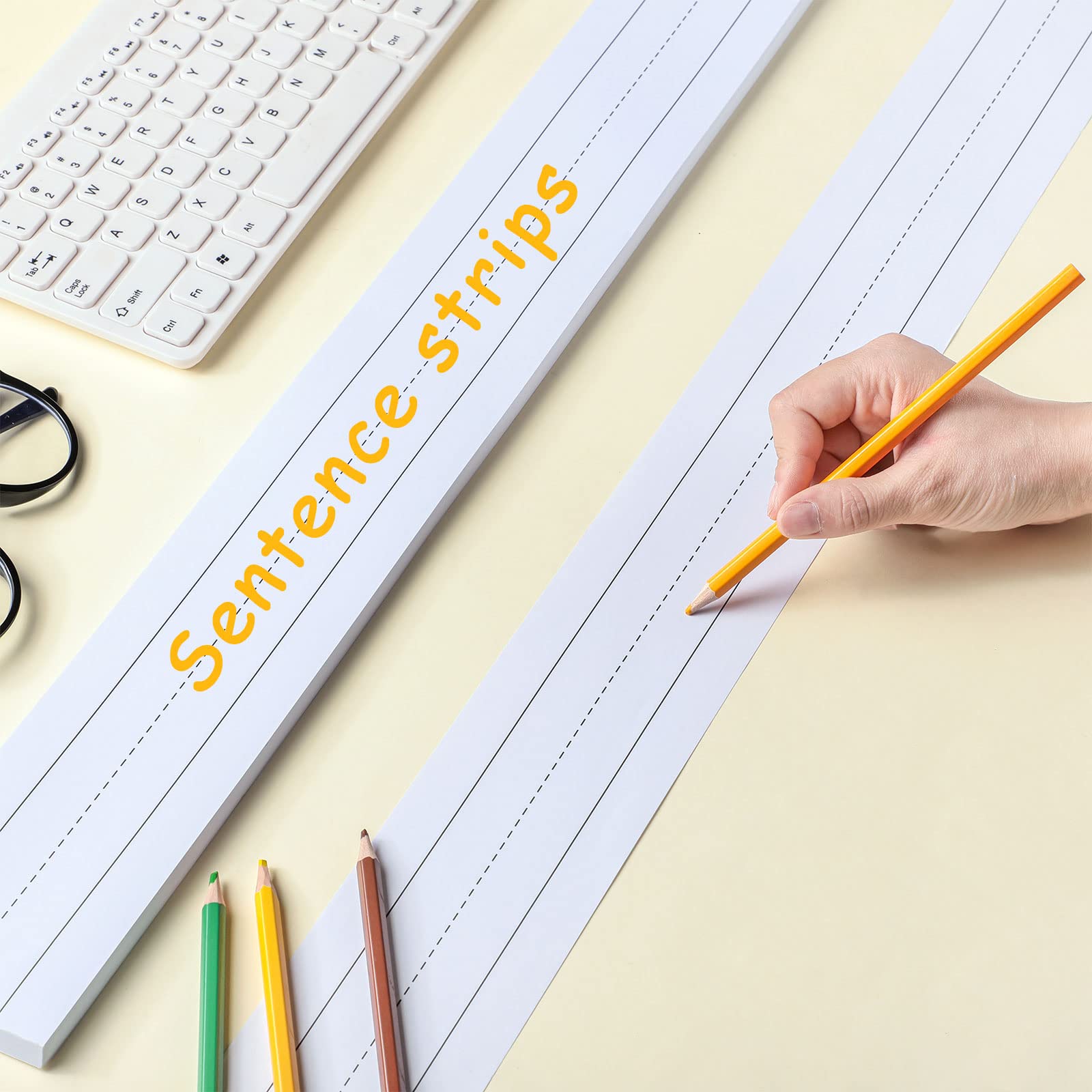 Snapklik.com : Outus 96 Strip Ruled Sentence Strips, 3 X 24 Inches ...