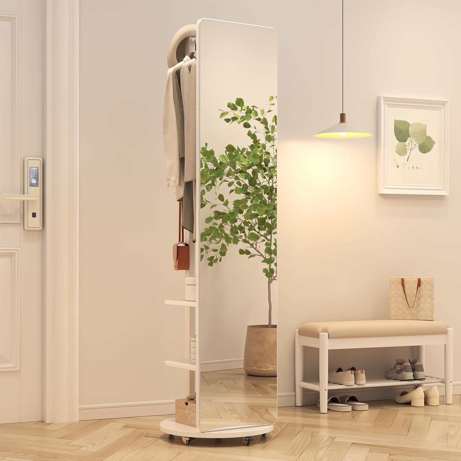 Amazon.com: Muwuele Solid Wood Full Length Mirror Coat Rack, 70" x 20 ...