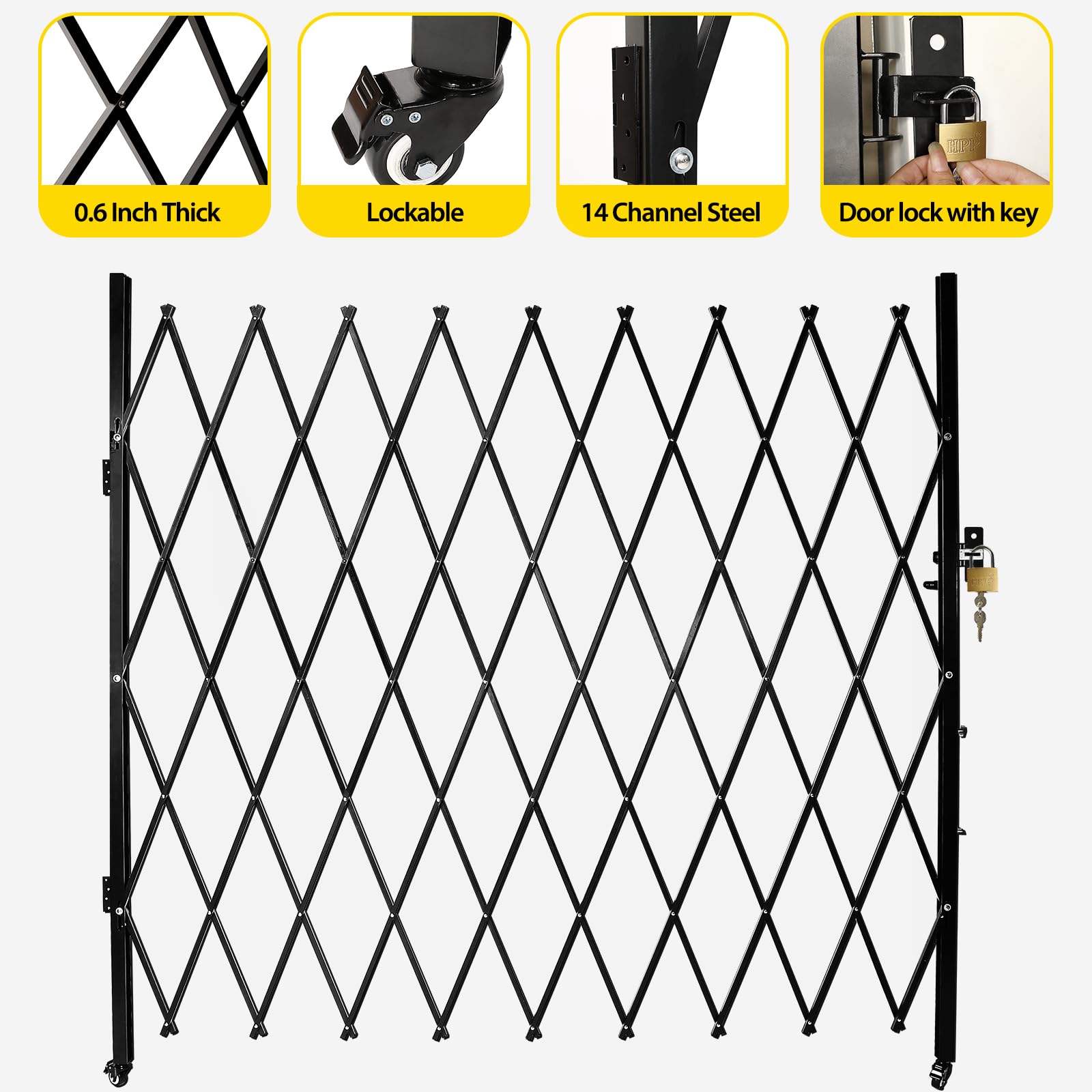 Snapklik.com : Dearlomum Single Folding Security Gate, 85"" H X 85"" W ...