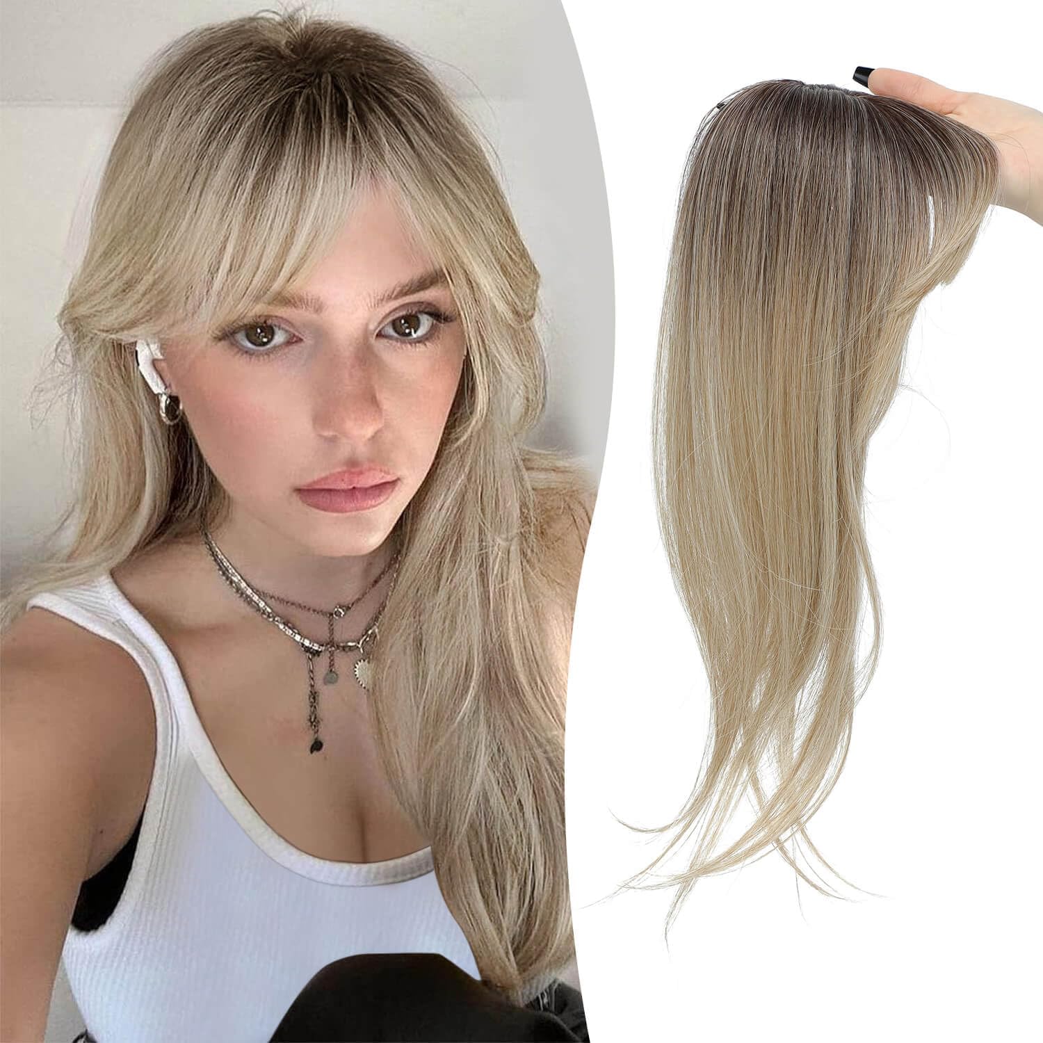 Amazon.com : Ms Taj 360° Cover Clip in Bangs Real Human Hair Fake Bangs ...