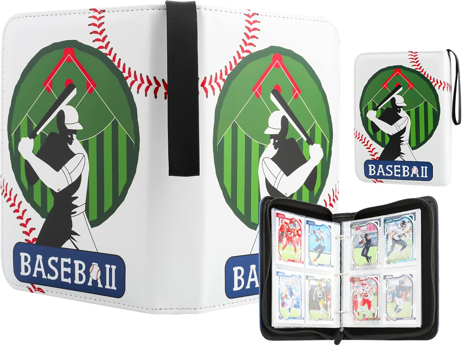 Amazon.com: GLDRAM 4 Pocket Baseball Trading Card Binder with 400 Card ...