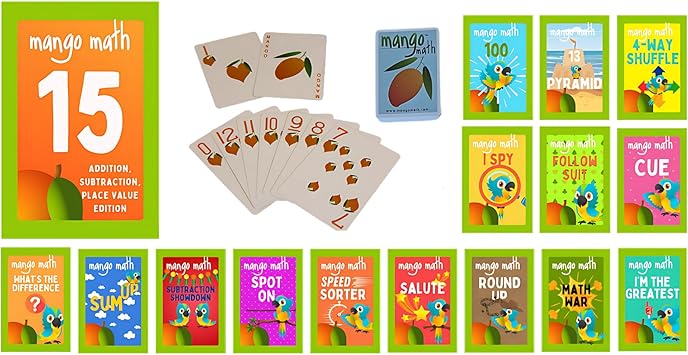 Amazon.com: MANGO Math 15 Pack - Math Flash Cards - Educational Math ...