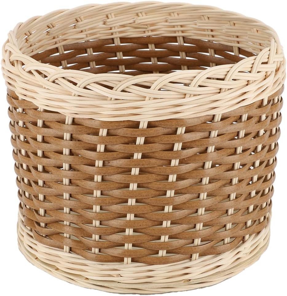 Amazon.com: Handmade Woven Round Plastic Basket with Handle - Home ...