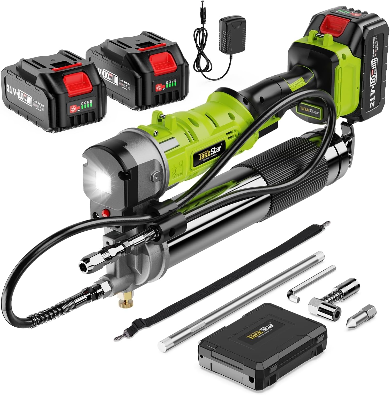 Amazon.com: TaskStar 2-in-1 Electric Grease Gun Kit with 2X 4000mAh ...