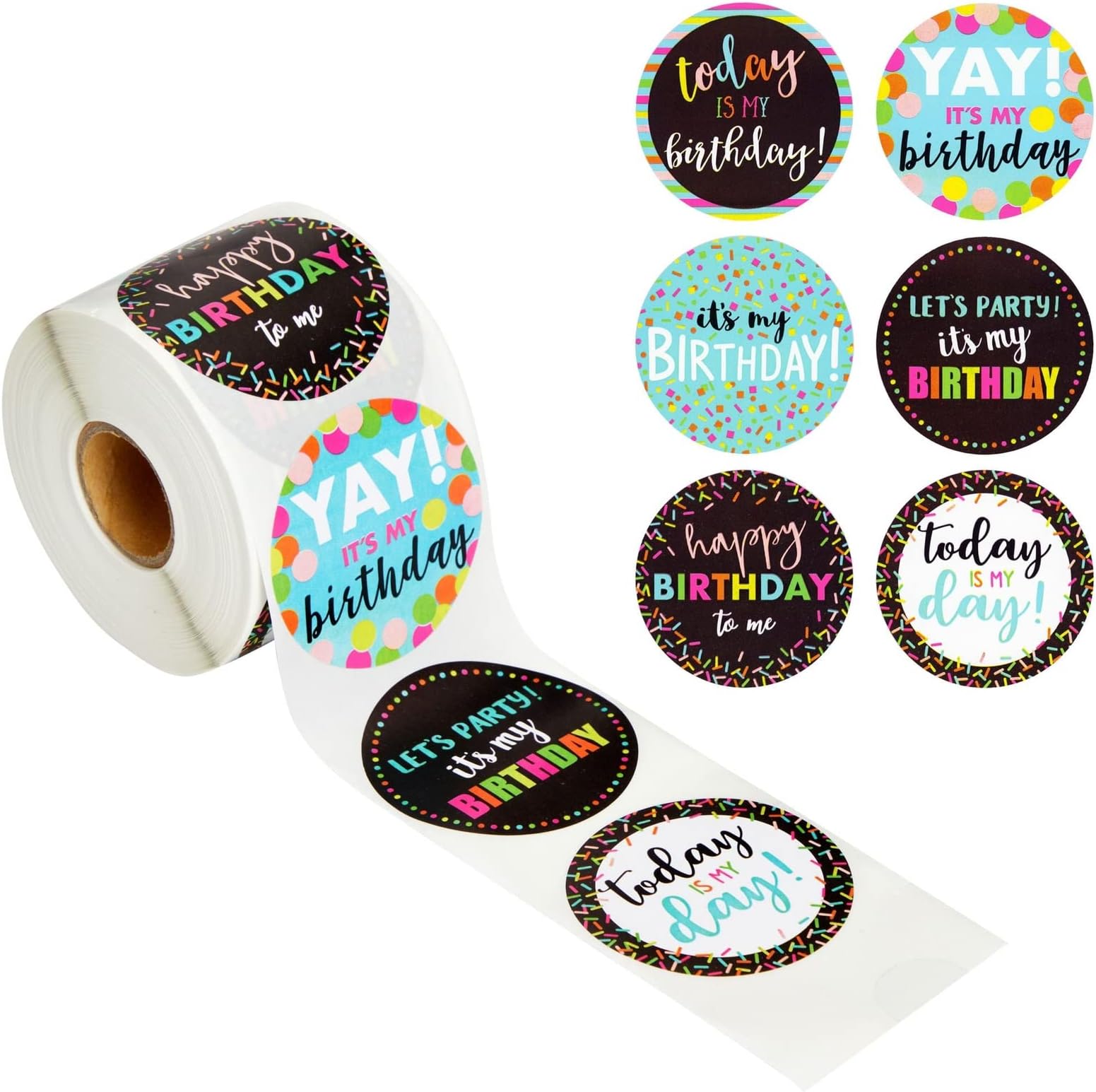 Amazon.com: 1000 PCS Adorable Balloon Shaped Happy Birthday Stickers in ...