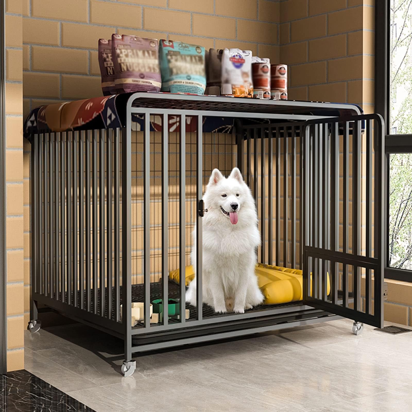 Amazon.com : EGREX Dog Cage, Heavy Duty Large Dog Crate, Metal Dog Cage ...