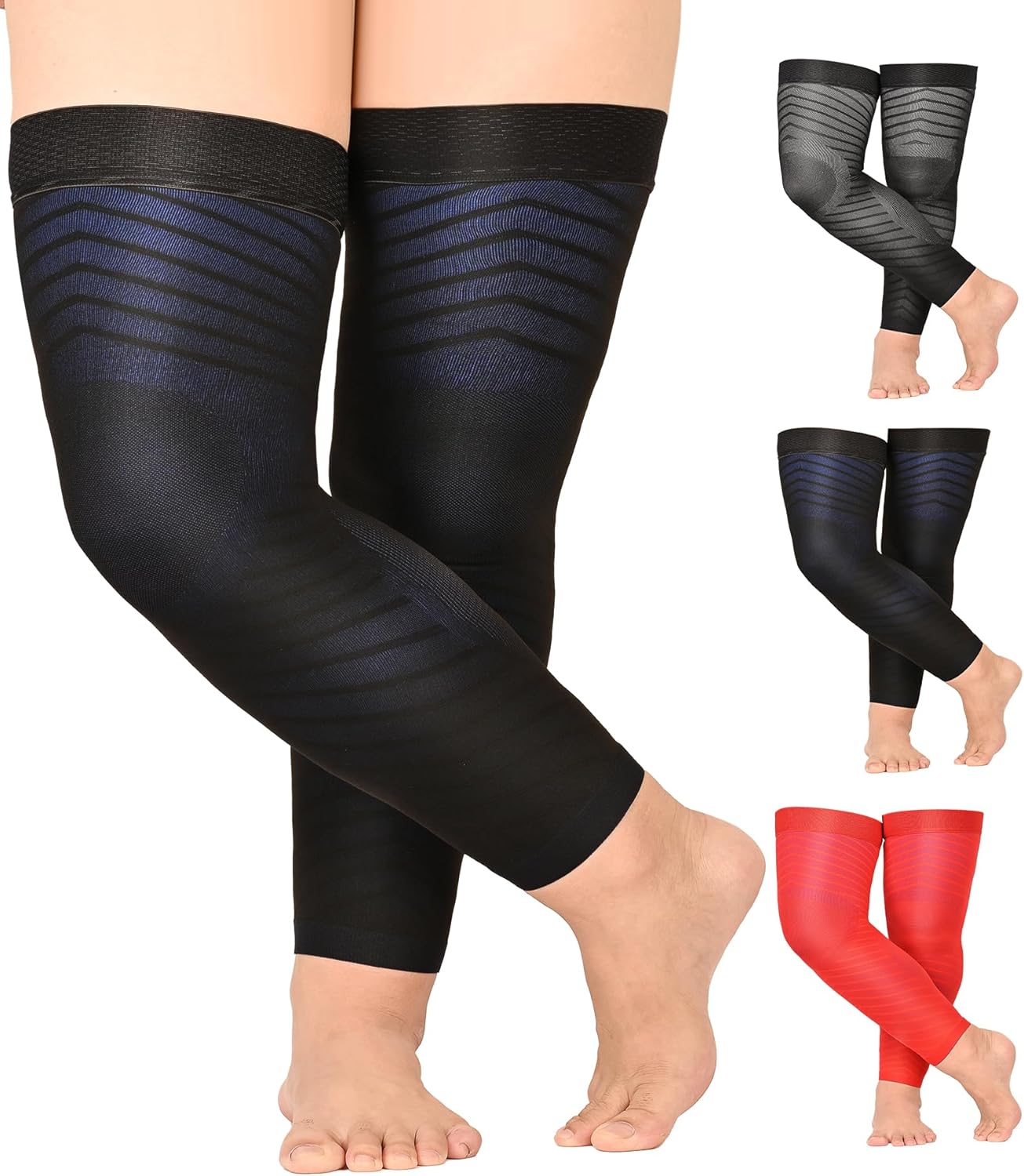 MGANG Full Leg Compression Sleeves for Men & Women, Thigh High 20 ...