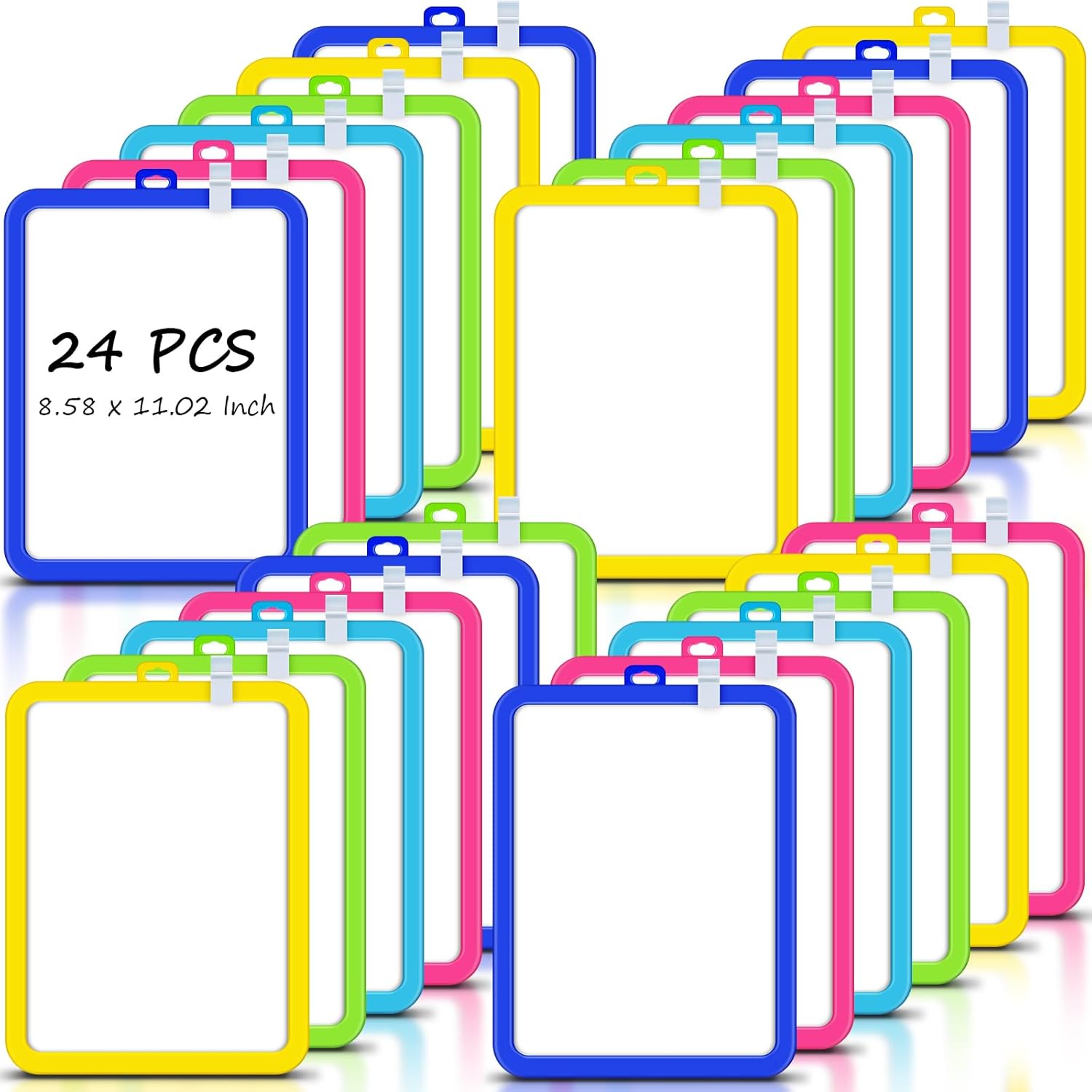 Amazon.com : Outus 24 Pcs Mini White Board 8.5 x 11'' Dry Erase Board ...