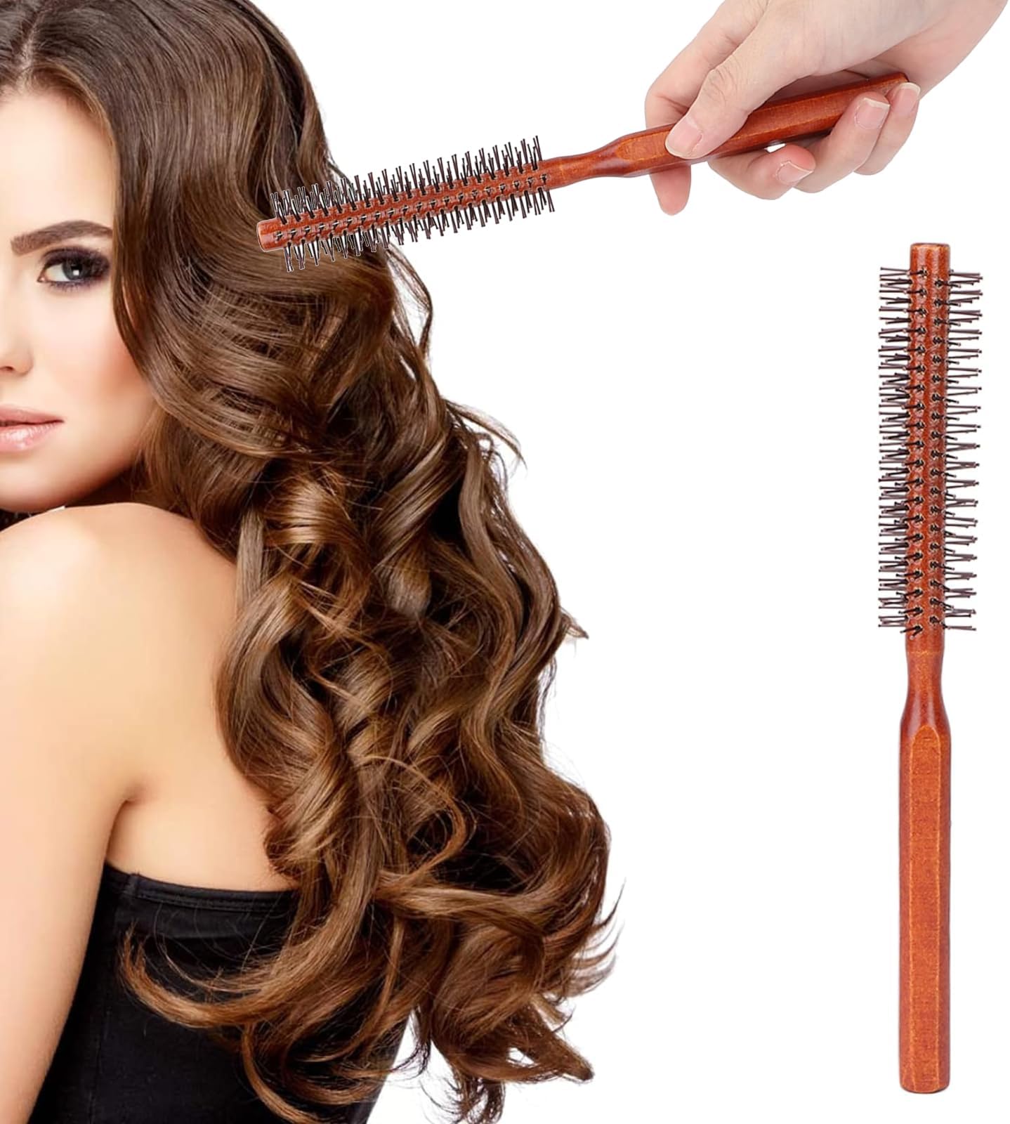 Amazon.com : Geiserailie 2 Pieces Thick Round Hair Comb Bristle Round ...