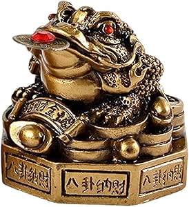 Folpus Chinese Feng Shui Money Frogs Statue Three Legged Frog, Resin ...