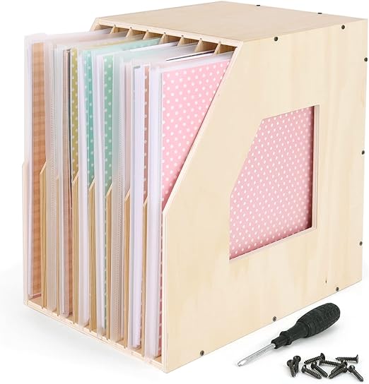 Amazon.com: Caydo Wood Paper Storage Organizer, Slope Design Paper ...