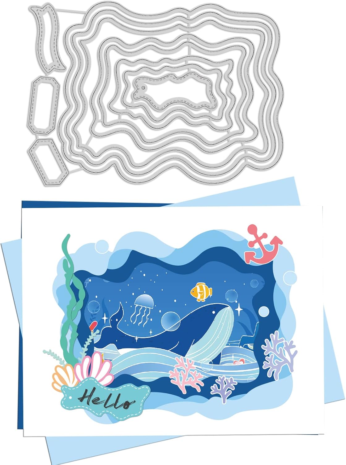 Amazon.com: INFUNLY Layering Frame Cutting Dies Irregular Rectangle ...