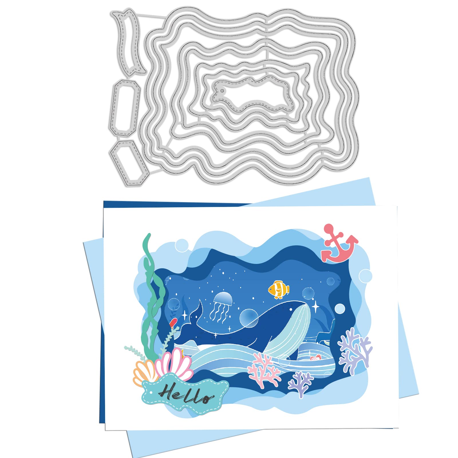 Amazon.com: INFUNLY Layering Frame Cutting Dies Irregular Rectangle ...