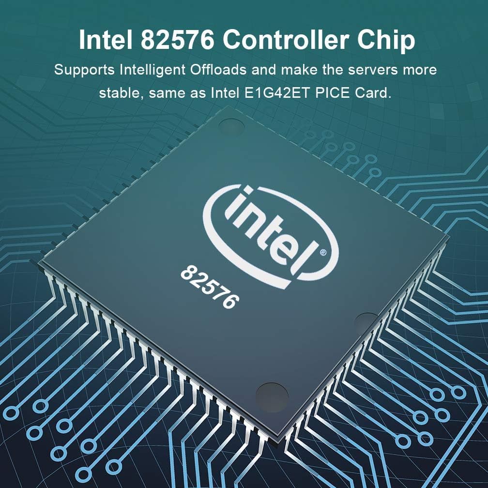 NIC Gigabit de 101001000Mbps con chip Intel 82576, tarjeta de interfaz ...