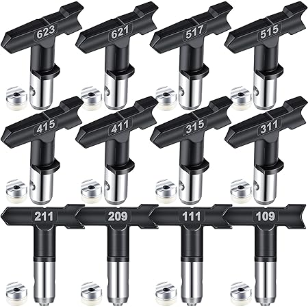 Zhengmy 12 Pcs Spray Tips Airless Paint Sprayer Reversible Tip Nozzles ...