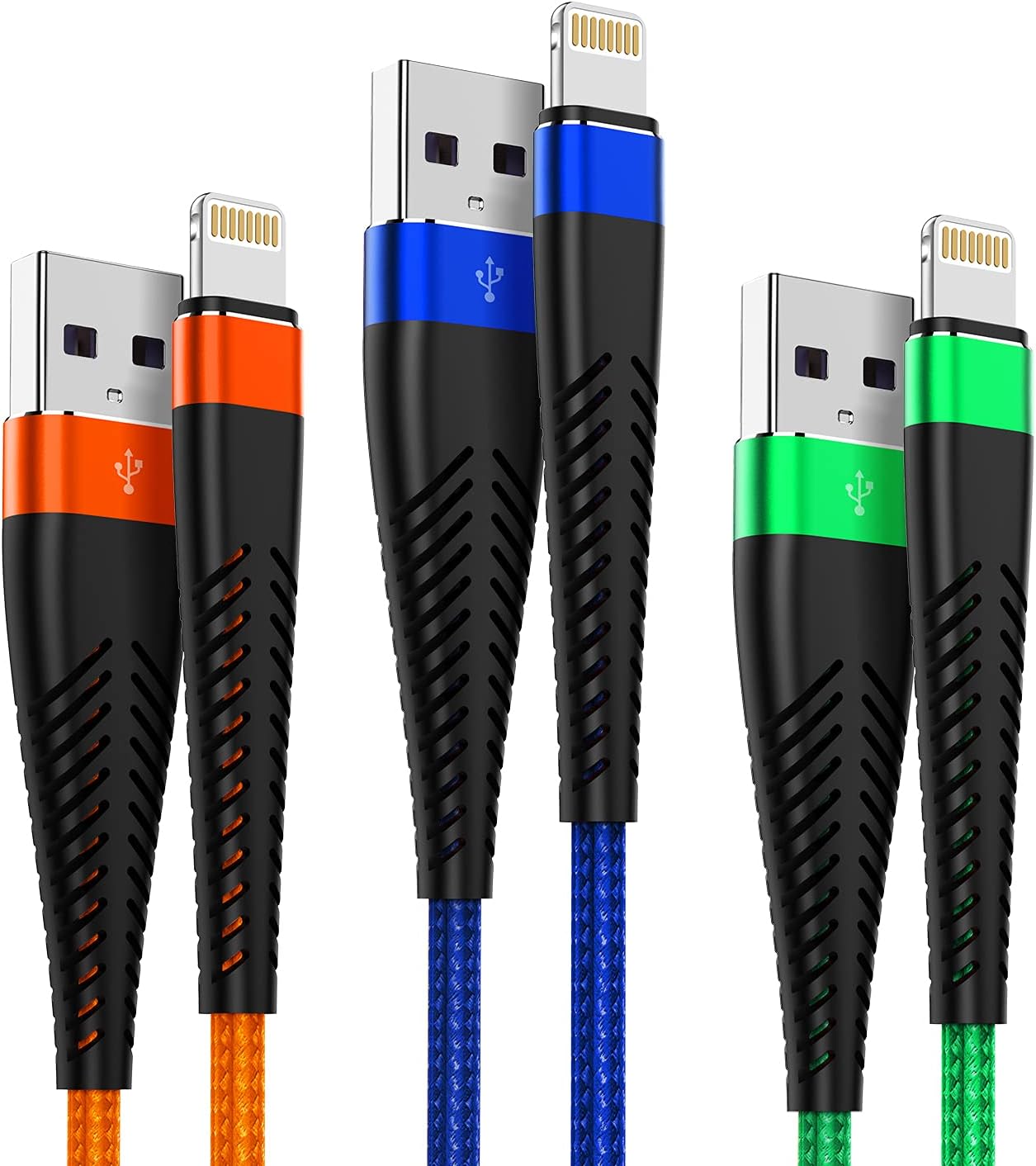 Amazon.com: 3Pack 3ft iPhone Charger, [ MFi Certified ] Nylon Braided 3 ...
