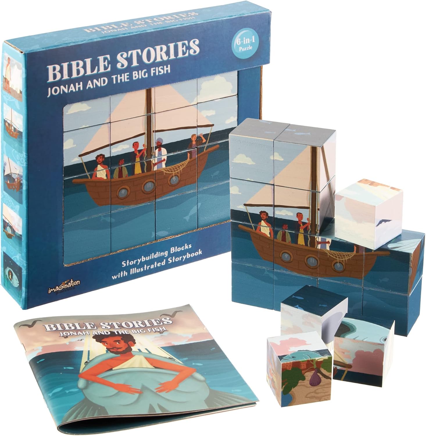 Amazon.com: Bible Stories Puzzle Blocks - Stacking Toy, Mini Story Book ...