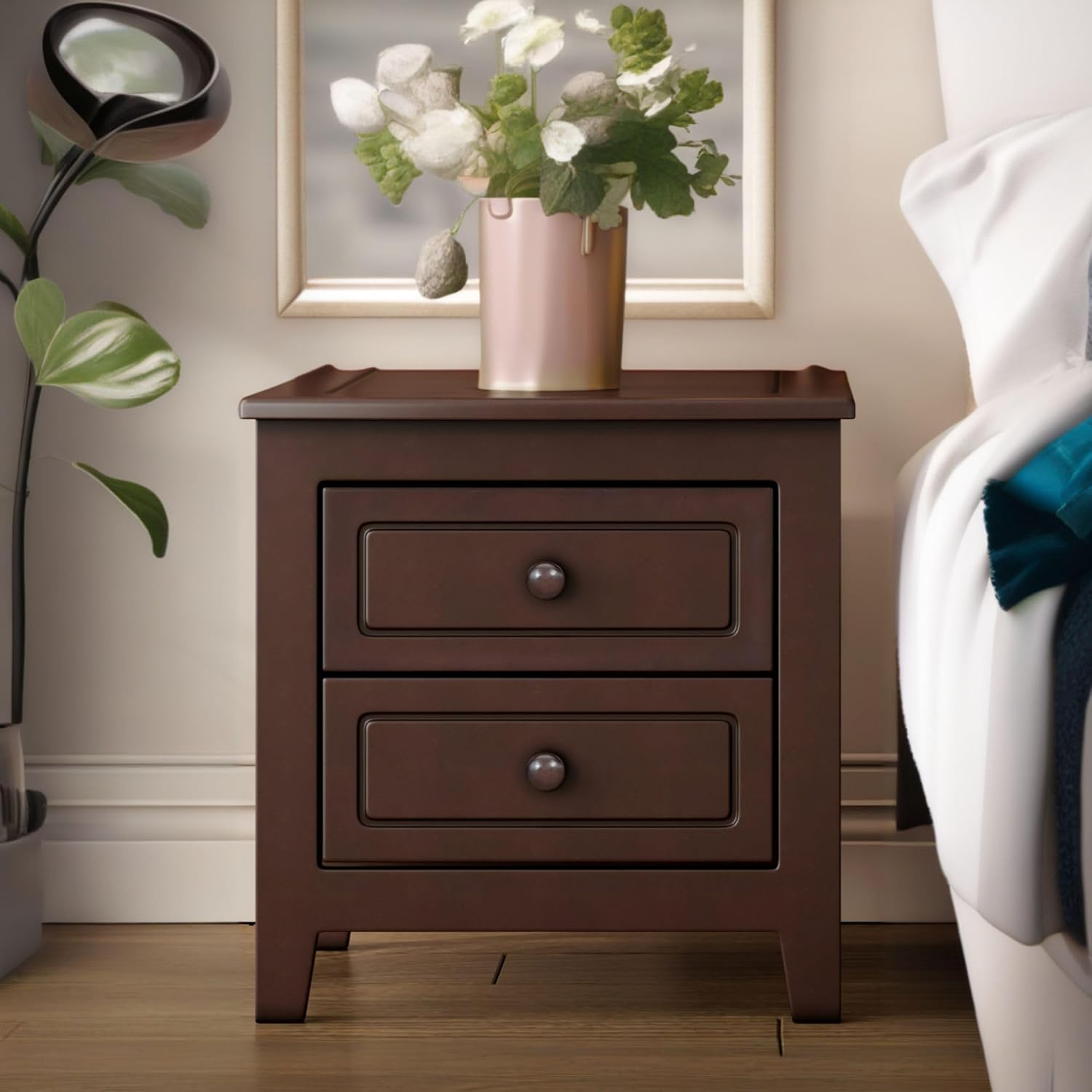Amazon.com: NicBex Bed Side Table with Drawers Modern Bedroom 2-Drawer ...