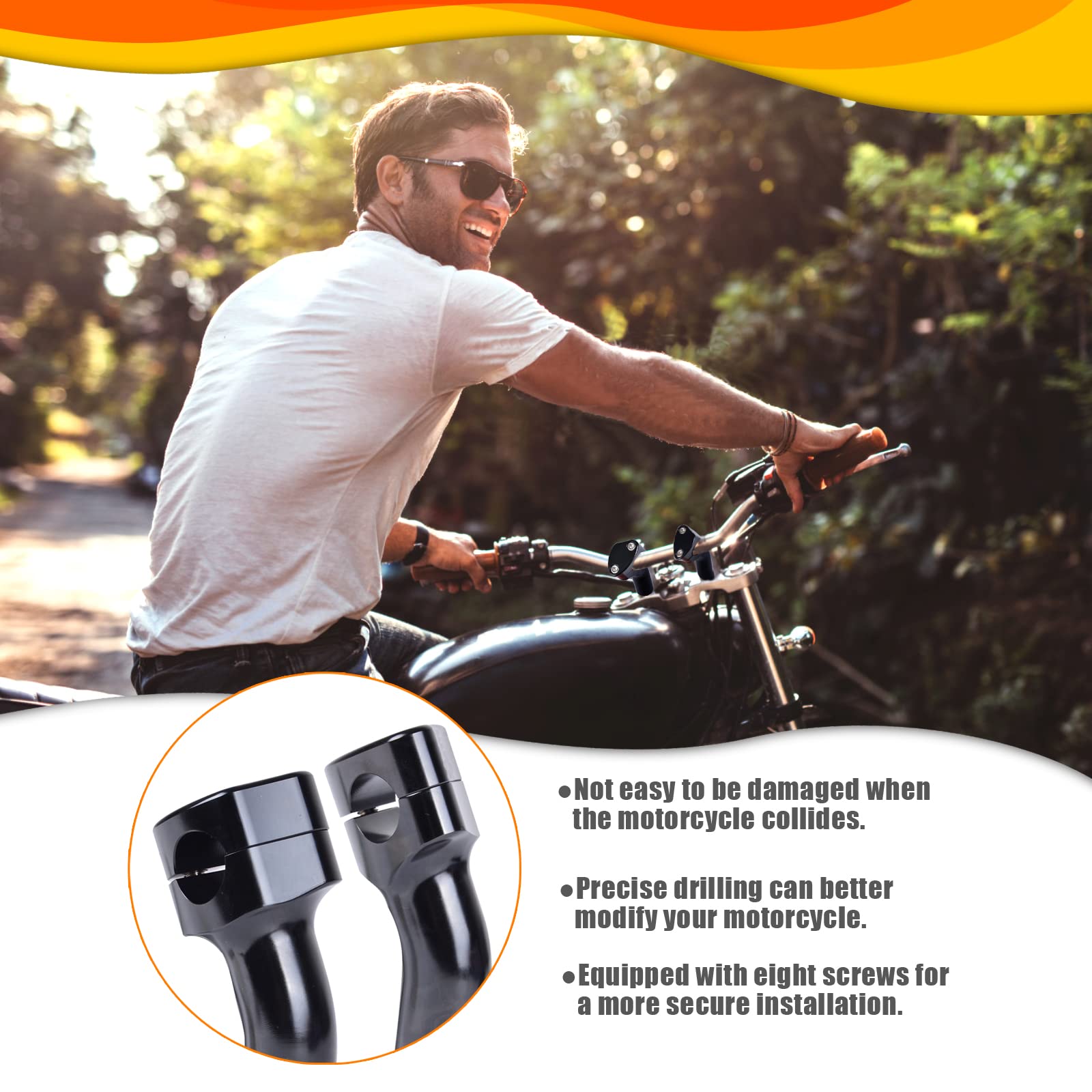 Snapklik.com : Sresk Motorcycle Handlebar Riser Clamp 4 Inch Pullback ...