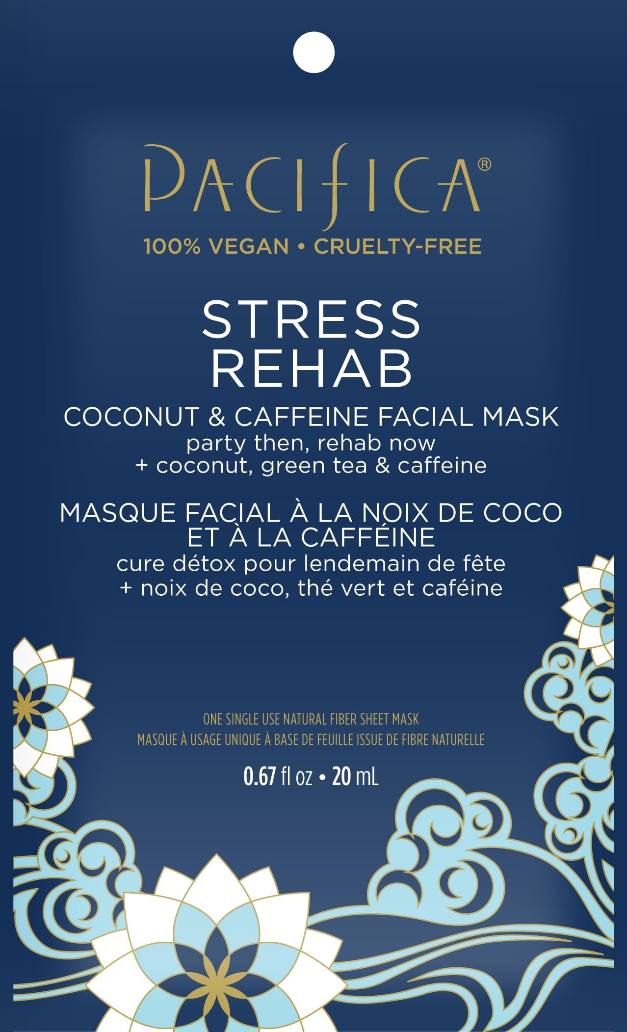 Amazon.com : Pacifica Sheet Mask - Stress Rehab with Coconut, Caffeine ...